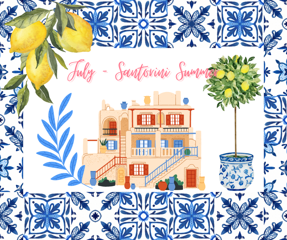 July Theme: Santorini Summer – Emily C Designs