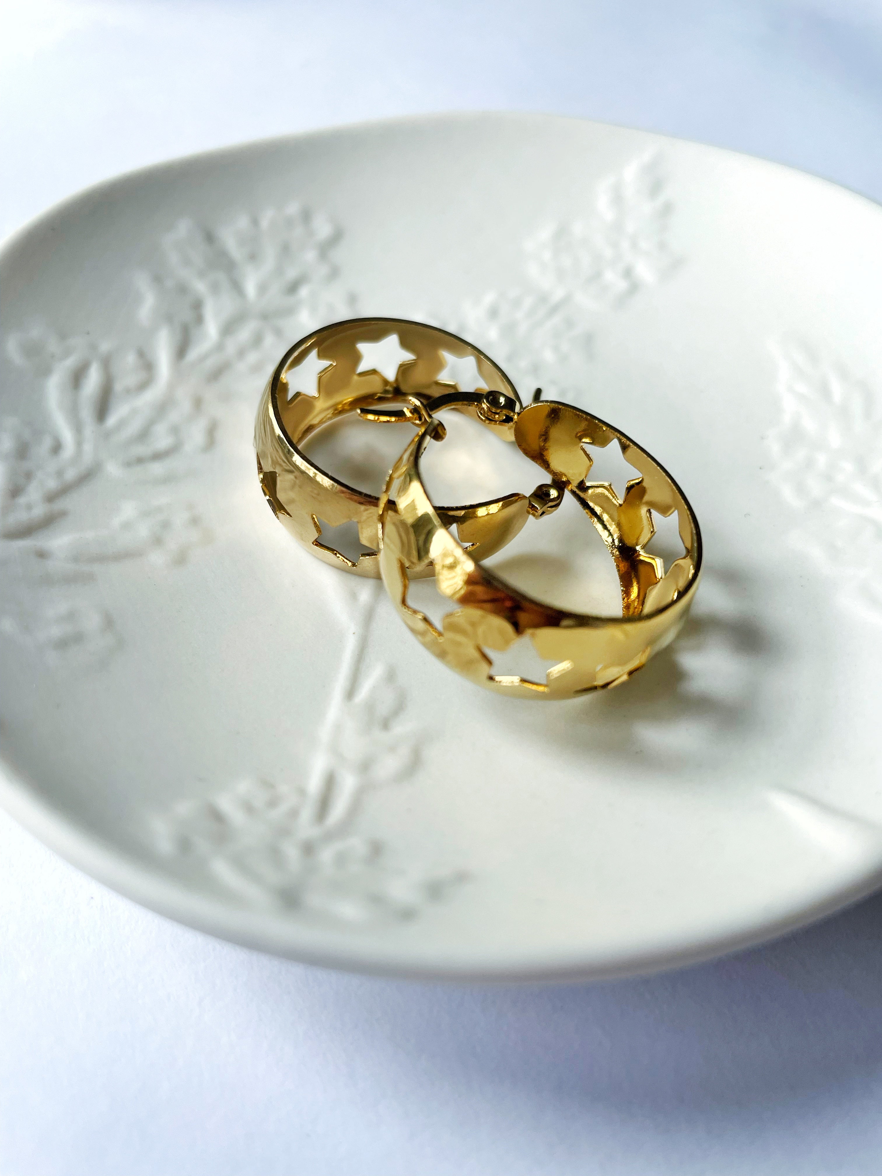 Chunky Gold Star Hoops – Emily C Designs
